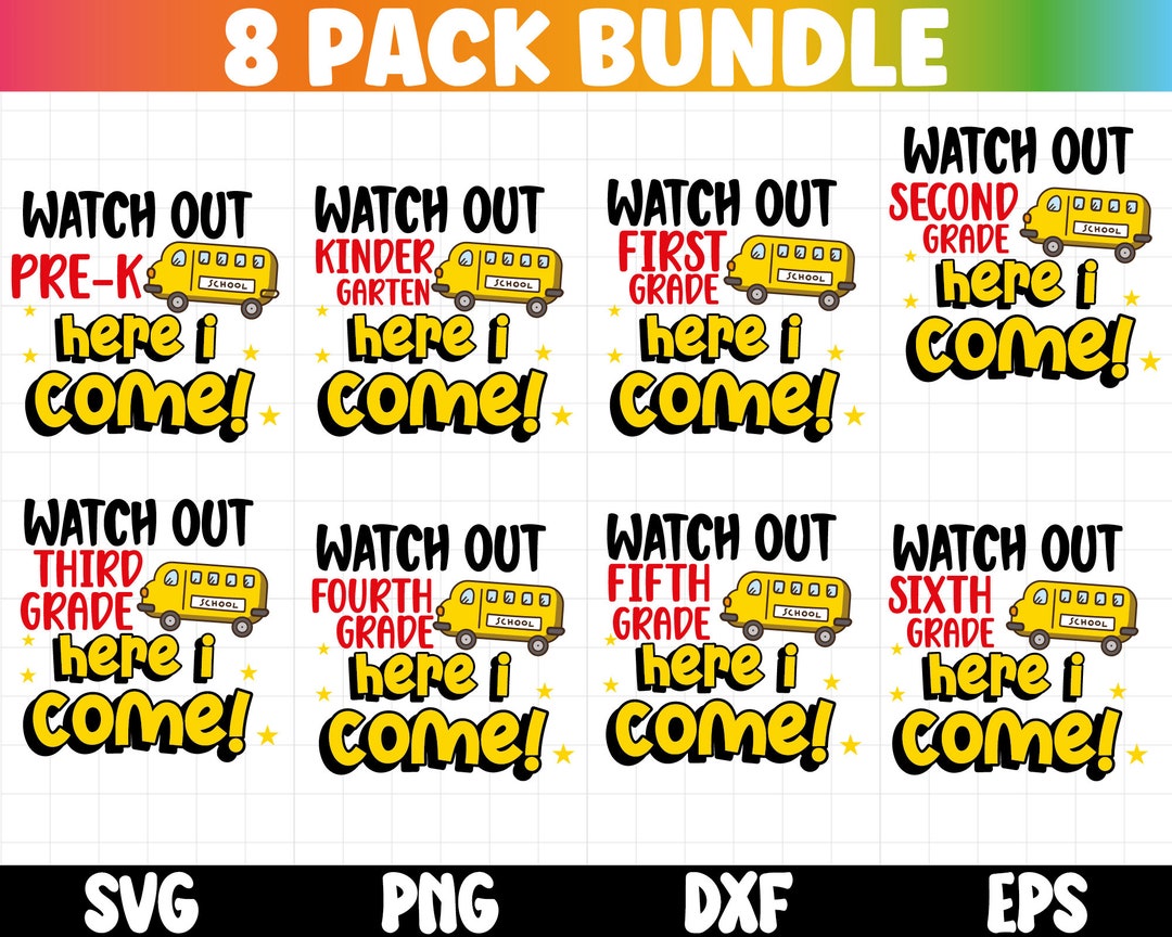 Watch Out Here I Come Svg Back to School SVG Bundle School - Etsy
