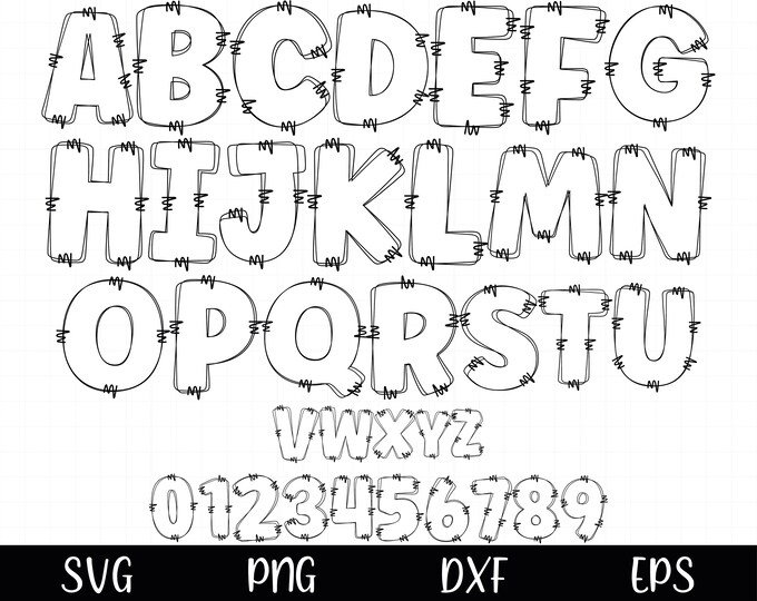SVG Cute Doodle Font. Alphabet. Design Your Own. Individually Saved ...