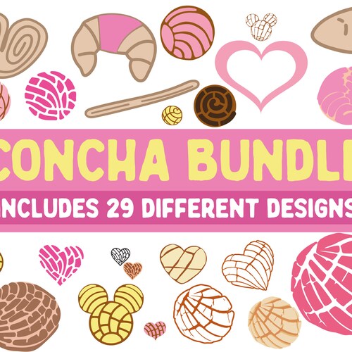Concha Svg Bundle Mexican Bread Svg Pan Dulce Png Clipart - Etsy