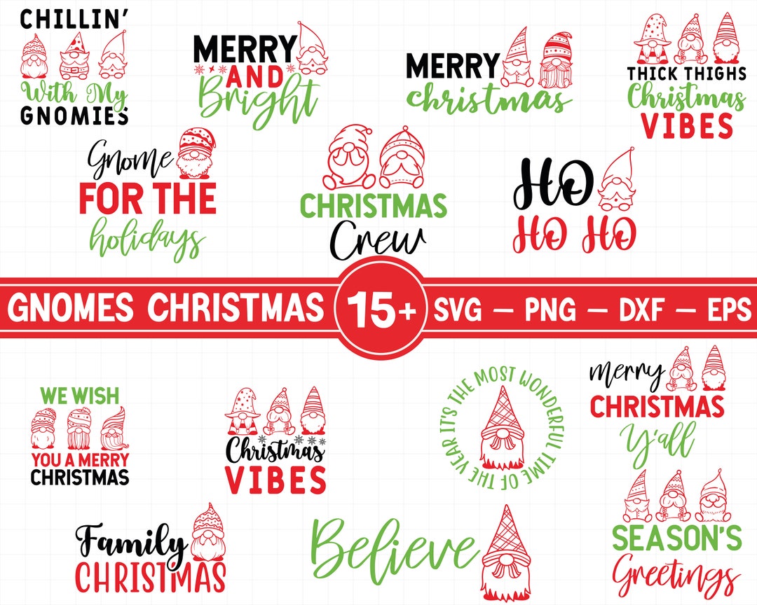 Christmas Gnome SVG Cut Files, Christmas SVG Bundle, Xmas Gnome Svg ...