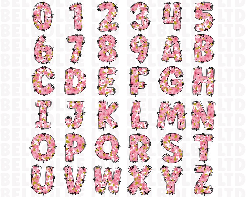 Floral Alphabet PNG Floral Letter PNG Spring Floral - Etsy