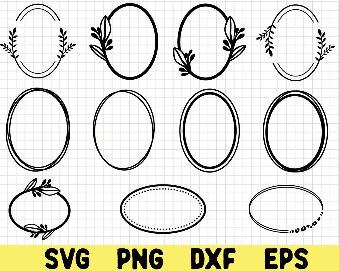 11 Oval Frame Svg Bundle Silhouette Oval Oval Shape Wedding Frame ...
