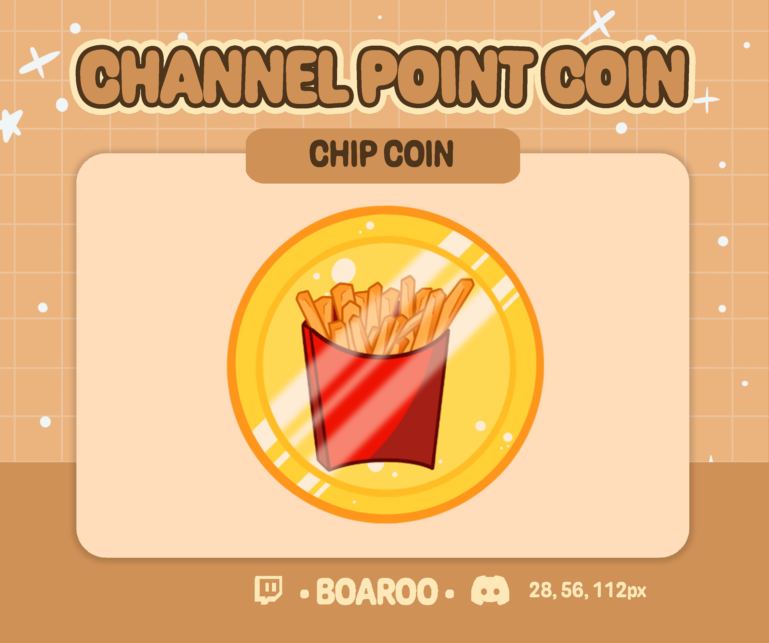 Kawaii Chip Themed Twitch Channel Point Coin/ Emote - Etsy