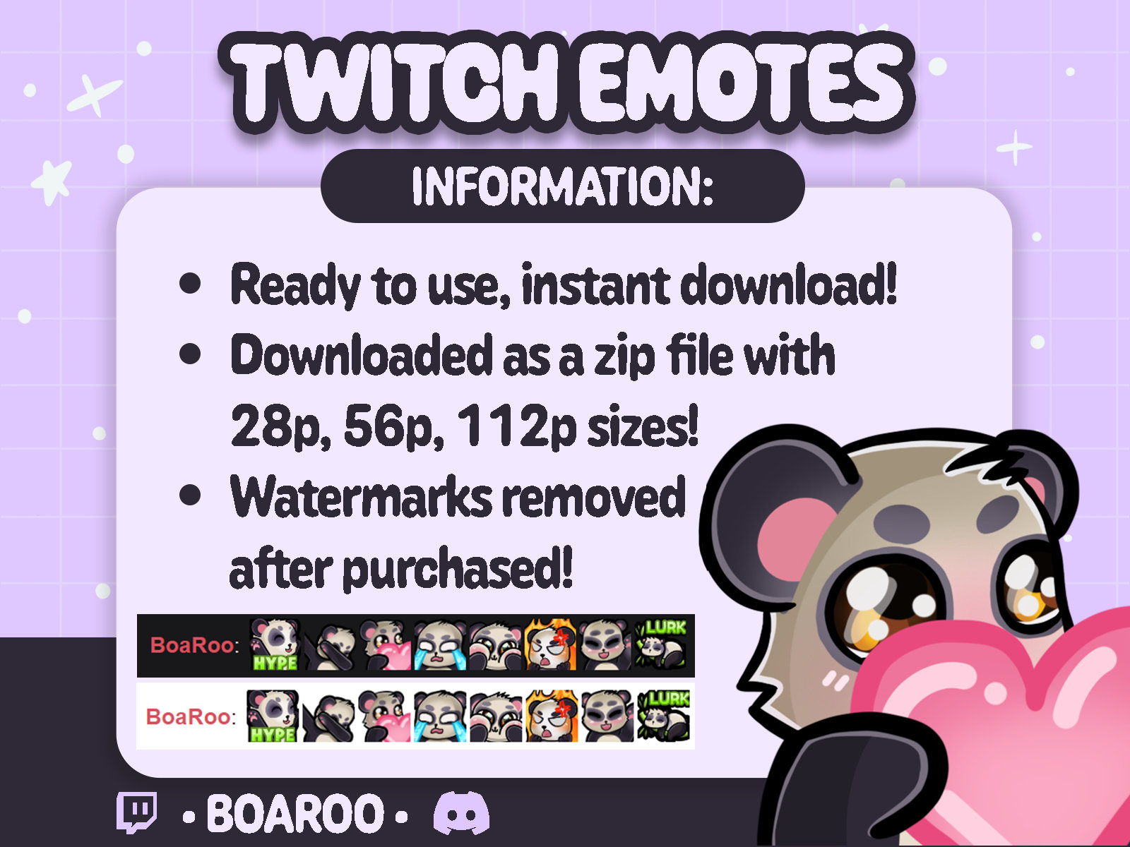 8x Cute Panda Emotes - Twitch, Discord, Youtube - Etsy