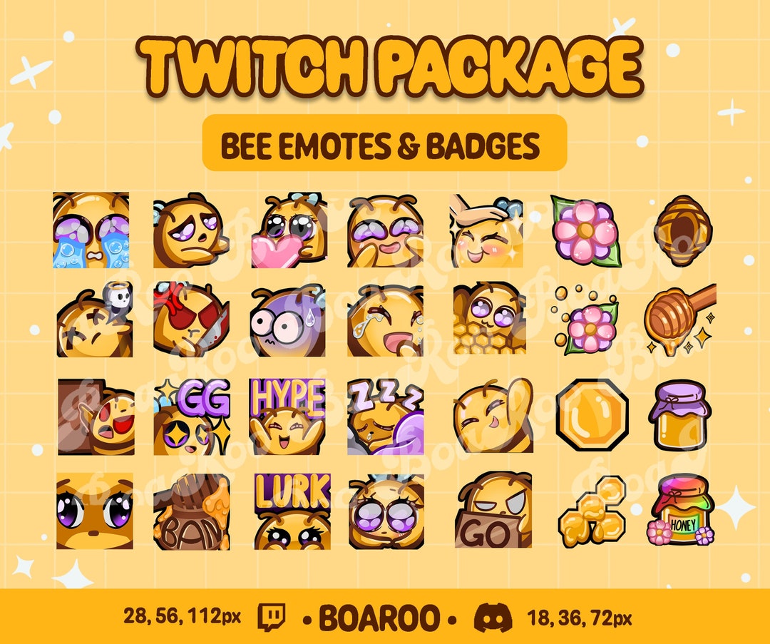 HUGE Twitch Package: Kawaii Bee Theme 8 Sub / Bit Badges, 5 Animated ...