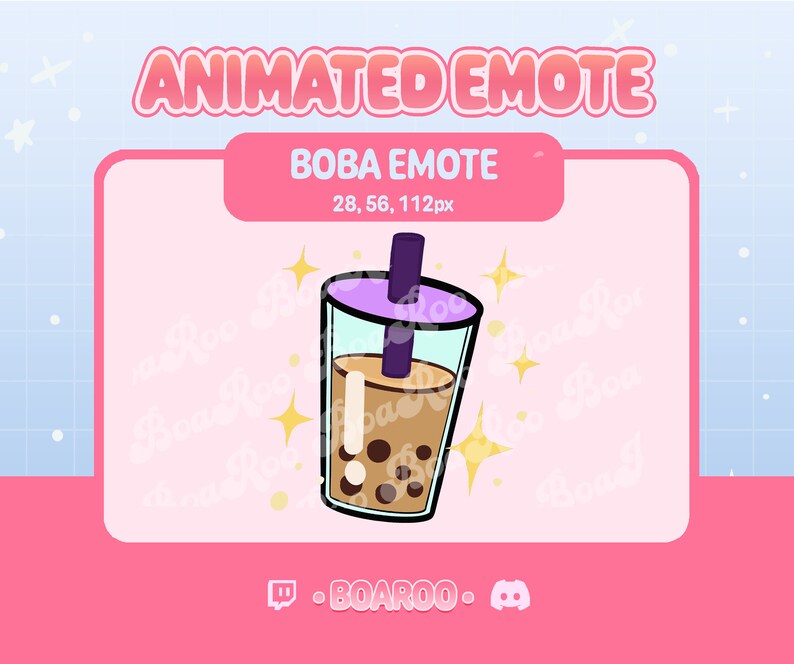 Cute Animated Boba Emote Twitch, Discord, Youtube - Etsy