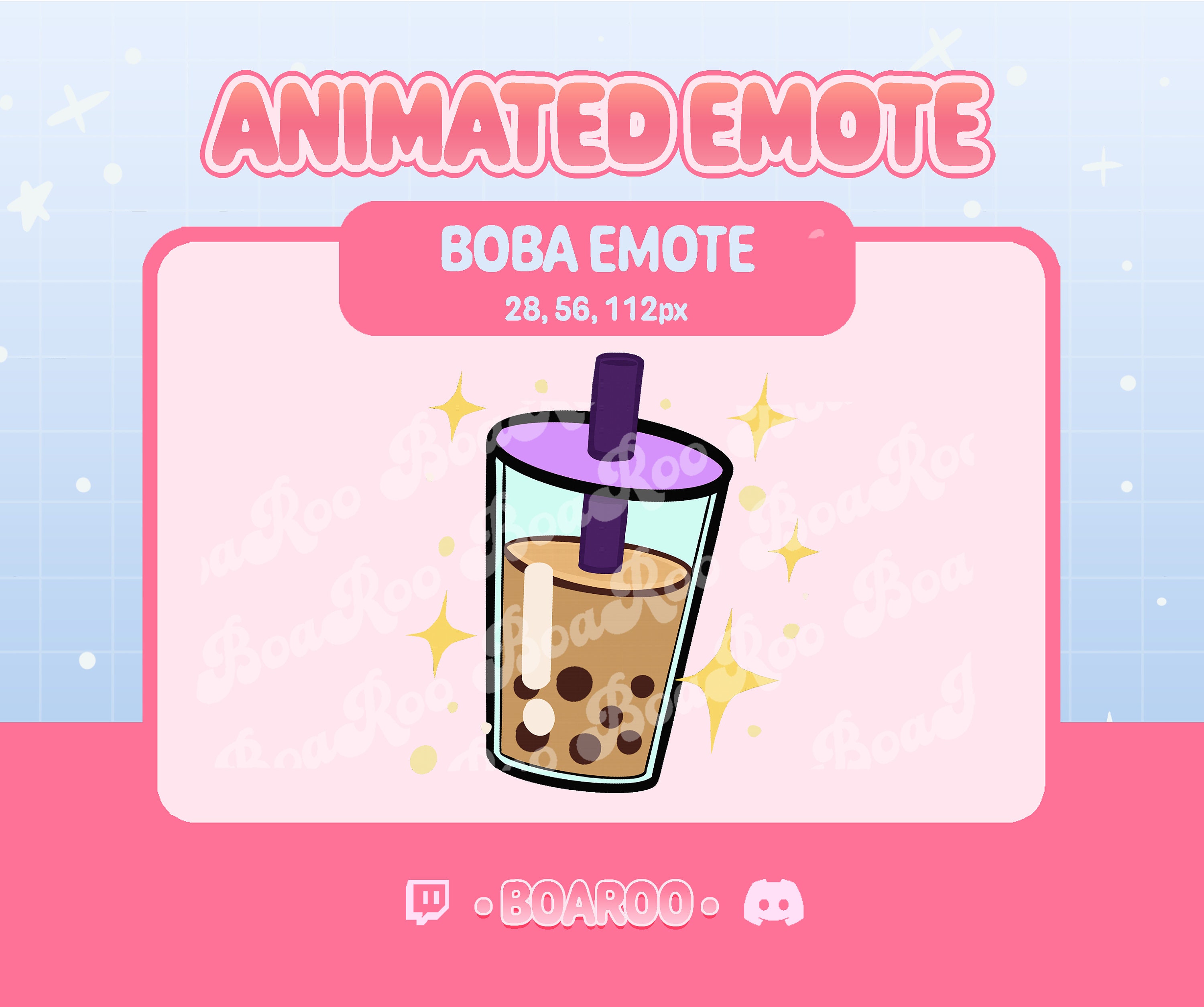 Cute Animated Boba Emote Twitch, Discord, Youtube - Etsy