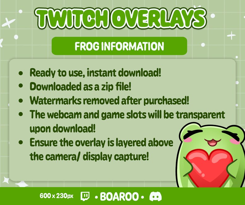 Kawaii Frog Themed Overlays: 2 Overlays just Chatting/ Intermission and ...