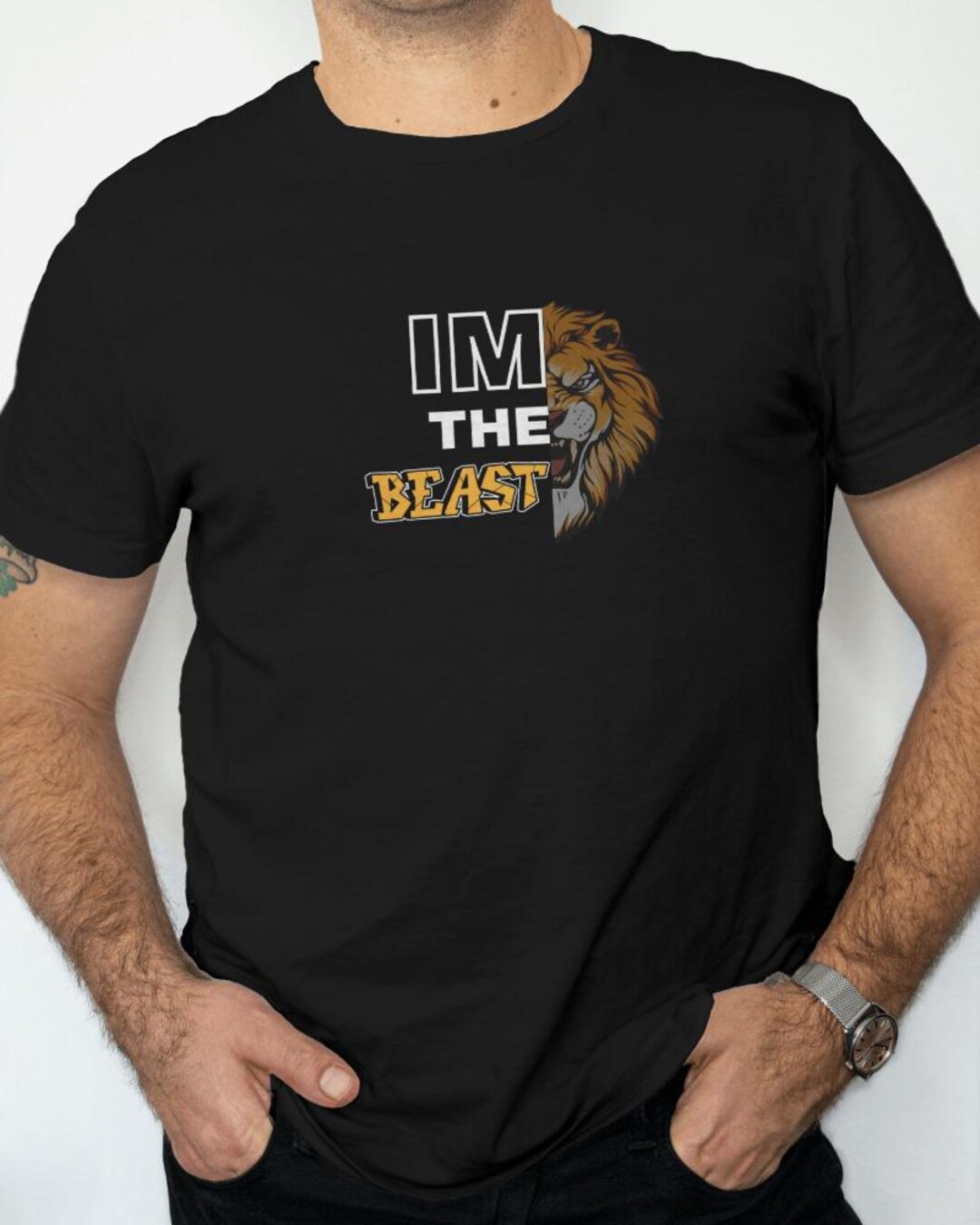 Beast Cotton Crew Tee, Mythical Animal Graphic Shirt, Unisex Beast ...