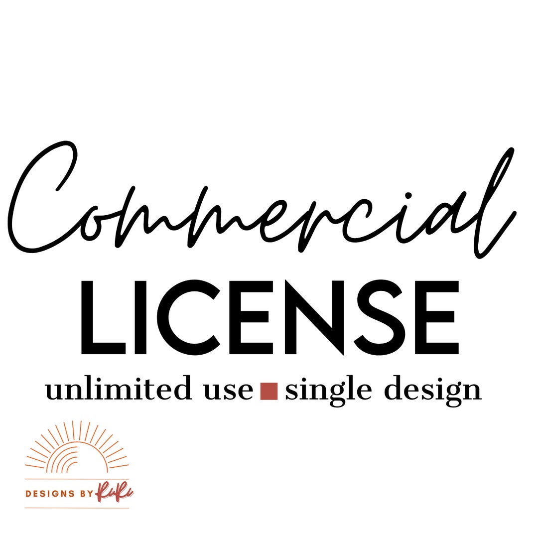 Commercial License for Svg, Single Design, Unlimited Use, No Credit - Etsy