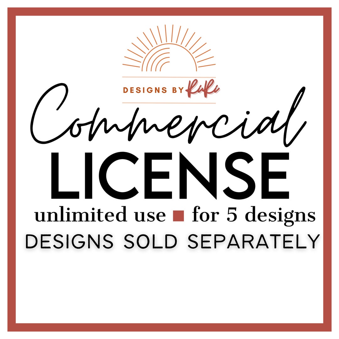 Commercial License for 5 Designs Svg, Five Designs, Unlimited Use, No ...