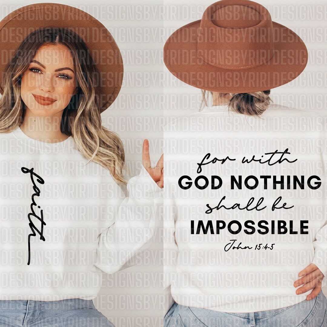 For With God Nothing is Impossible SVG Png Pdf, Faith Png ...