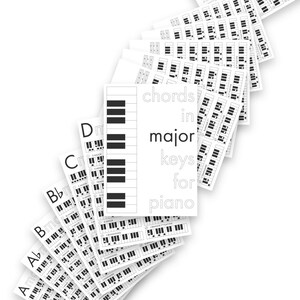 Major Keys Chord Chart Cheat Sheets for Piano Music Theory - Etsy Australia