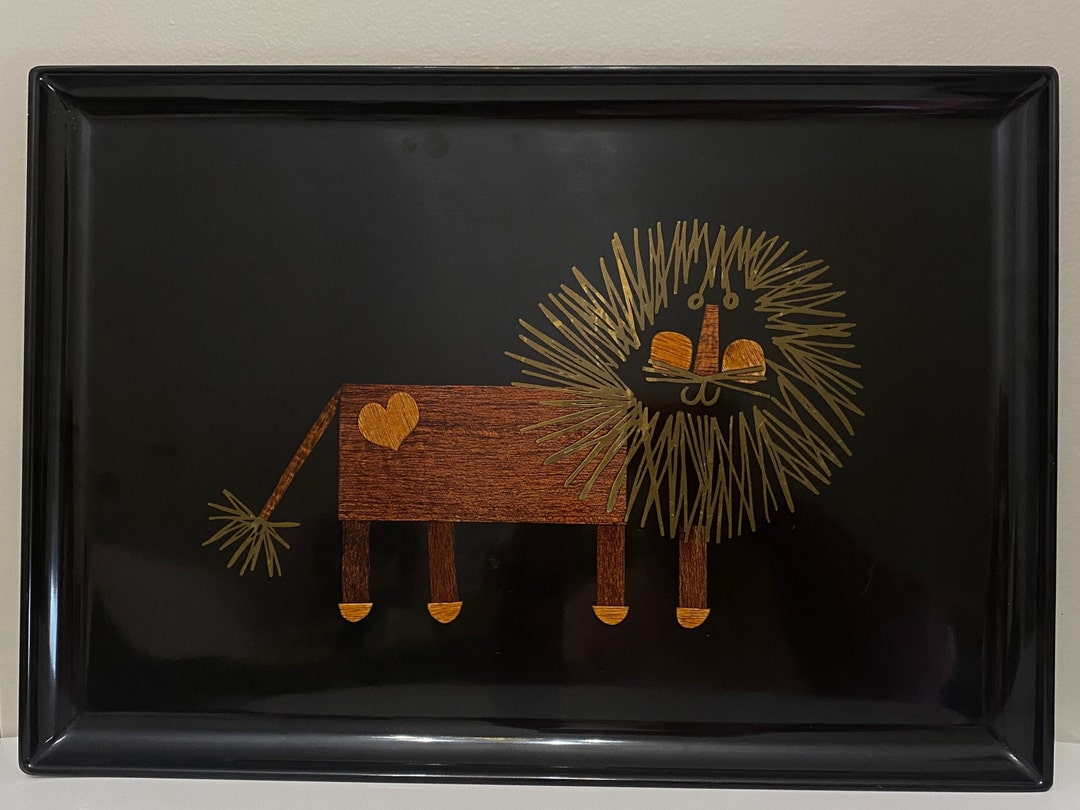 Couroc of Monterey Lion Tray Inlaid Wood Brass Platter Large - Etsy Couroc of Monterey Lion Tray Inlaid Wood Brass Platter Large - Etsy