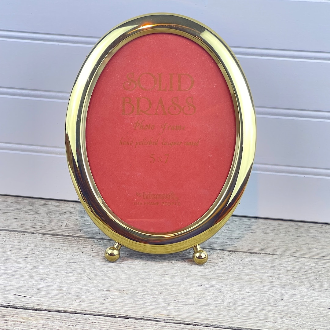 Vintage Oval Lacquered Solid Brass Photo Frane 5”x7” | Intercraft Frame ...