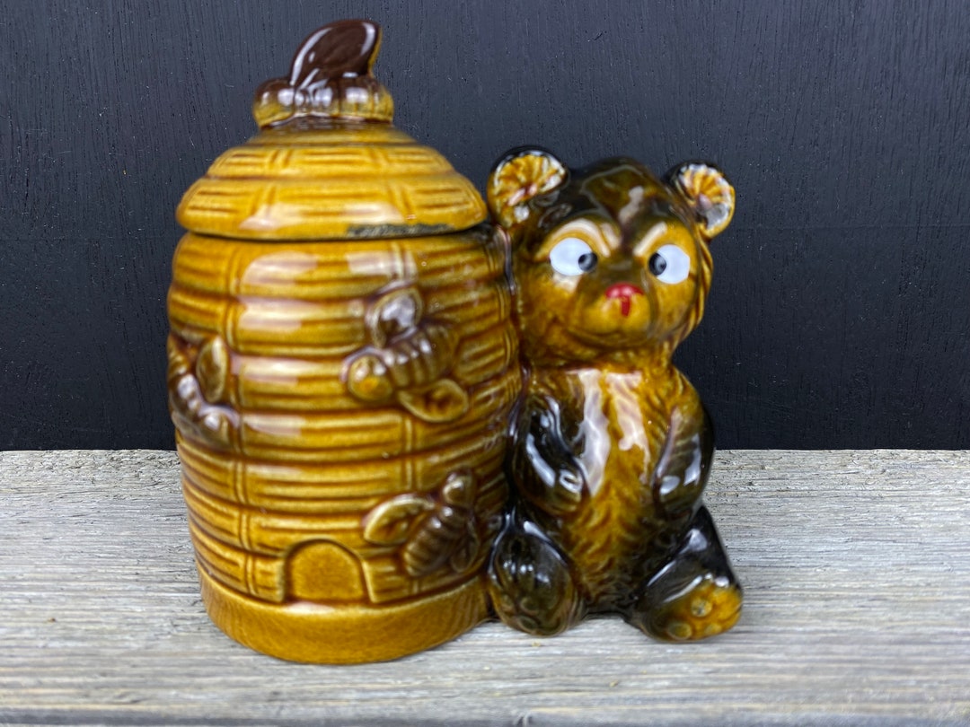 Vintage Bear and Bee Hive Honey Jar, Honey Pot, Lidded Jar, Japan - Etsy
