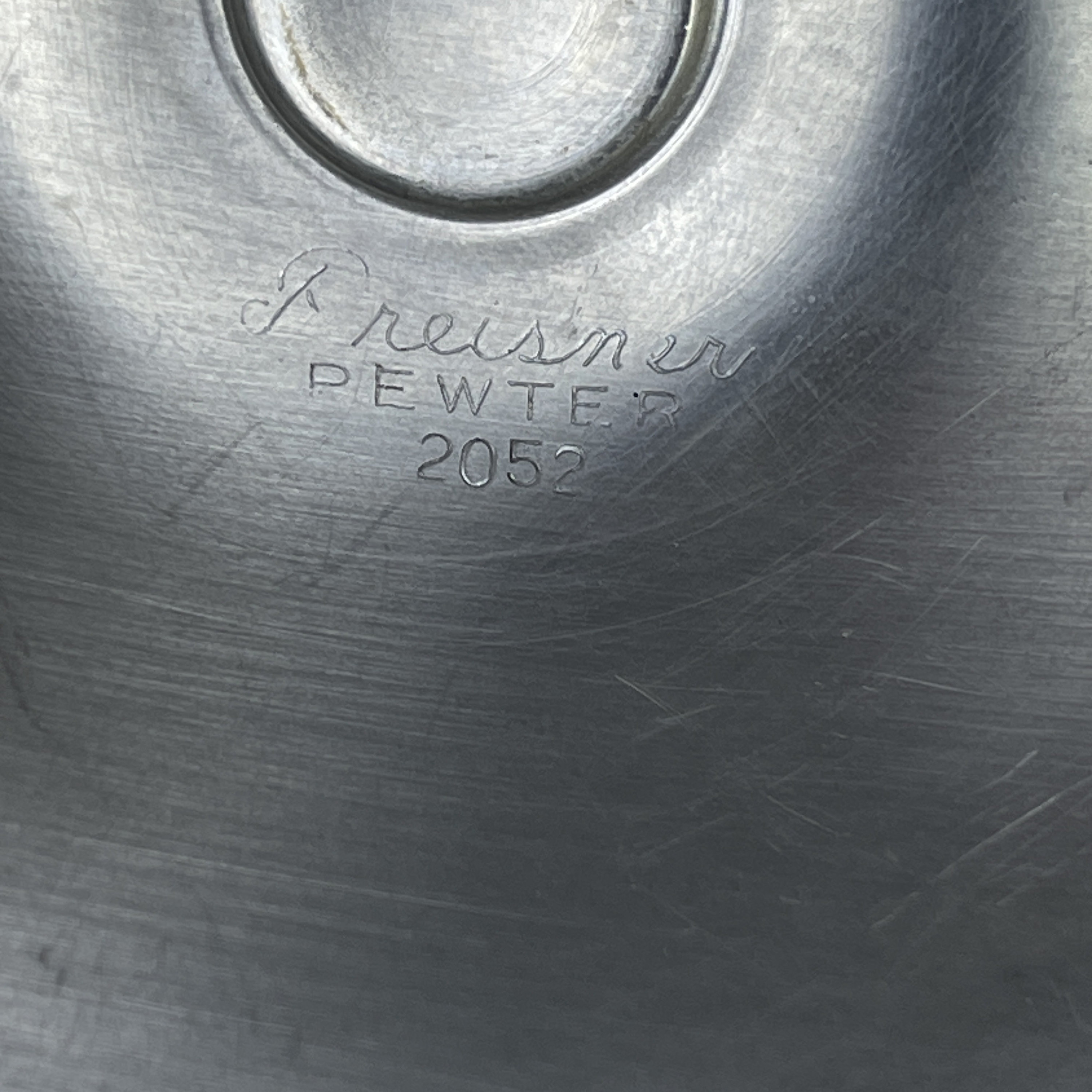 Vintage Preisner Pewter Colonial Chamberstick Finger Loop Handle ...