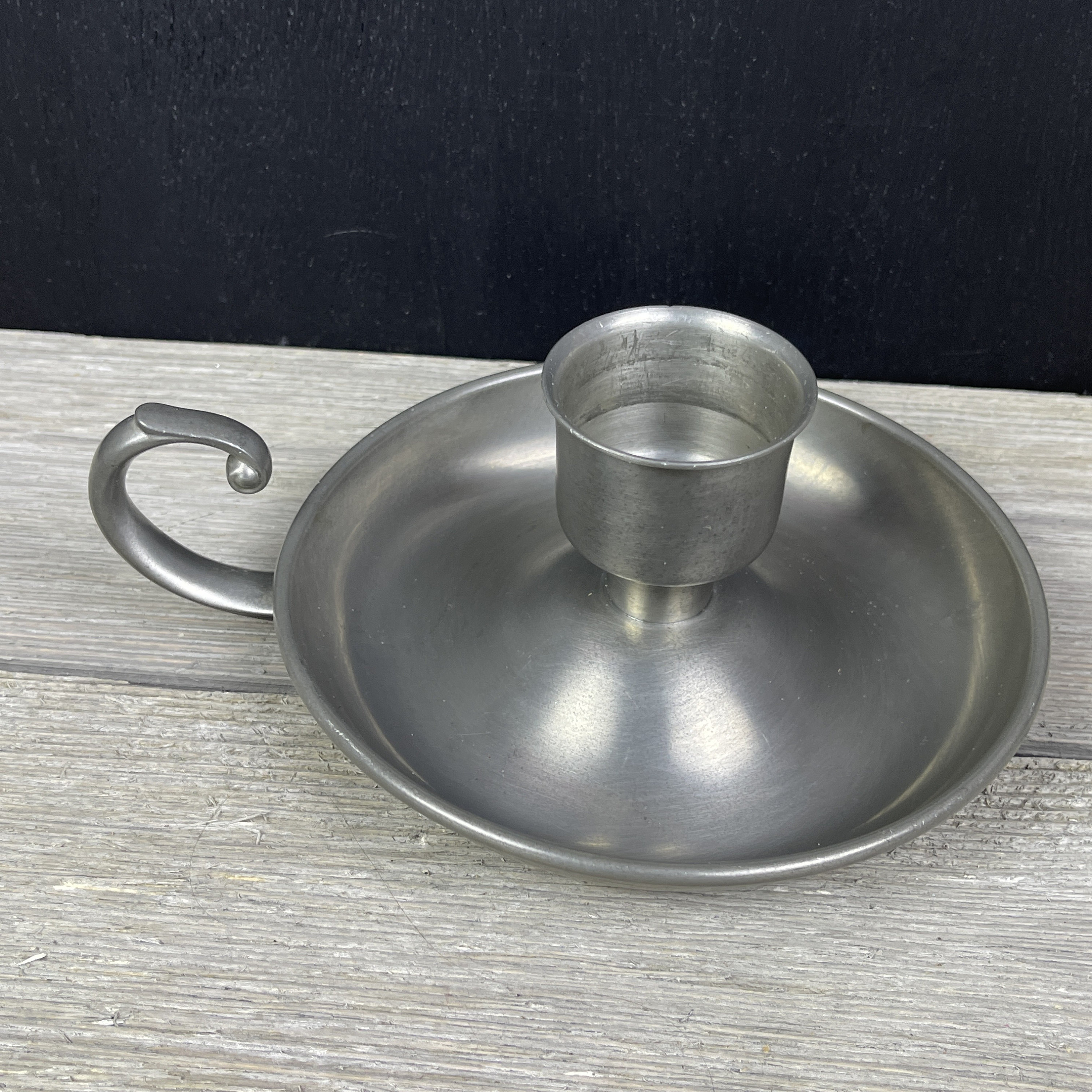 Vintage Preisner Pewter Colonial Chamberstick Finger Loop Handle ...