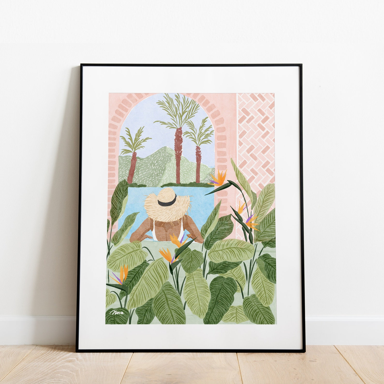 Tropical Women Poster, Boho Room Decor, Illustration Art Print Summer ...