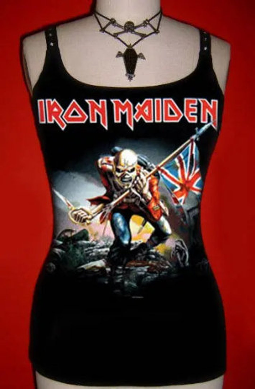 IRON MAIDEN Band Diy Tank Top Metal Rock (trooper 2) Concert Shirt Xs S ...