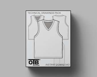 American Football Jersey Vector Flat Technical Drawing Illustration ...
