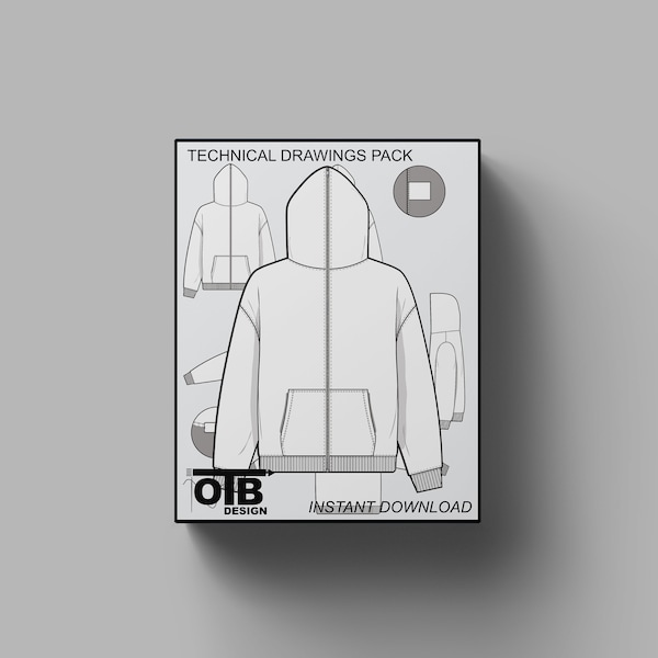 Hoodie Full Tech Pack Template - Etsy