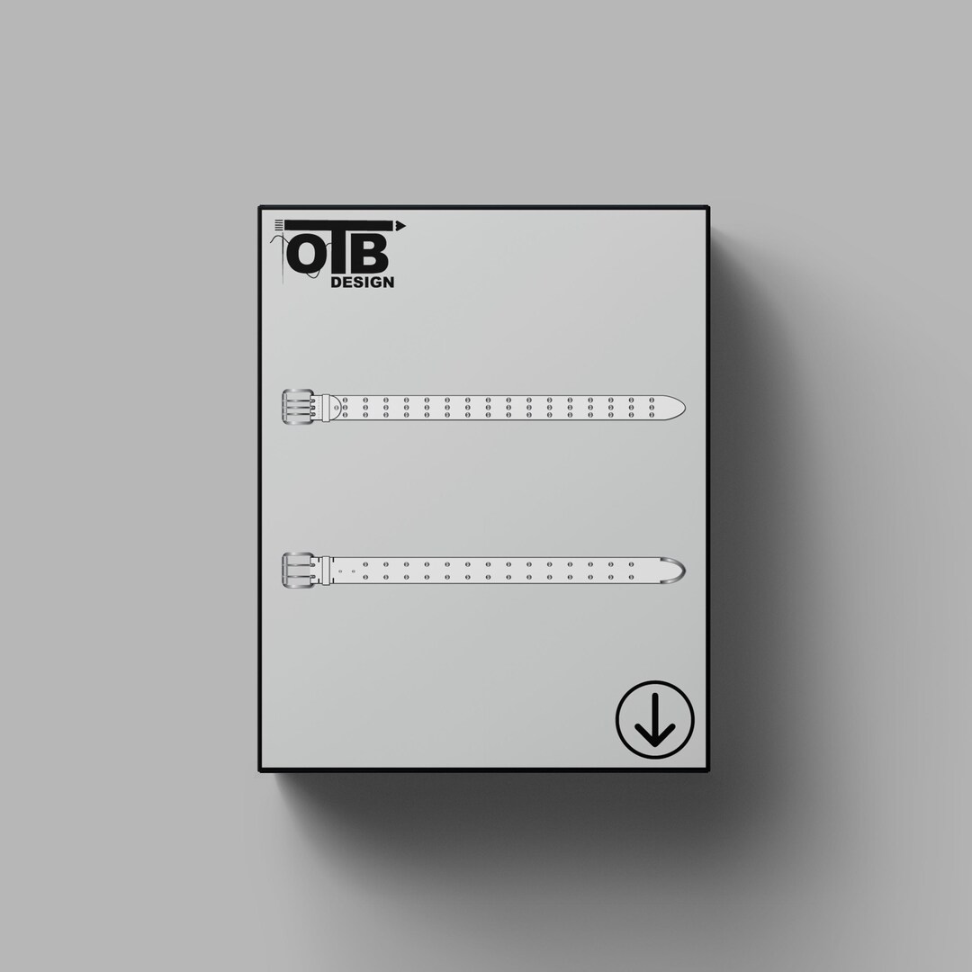 OTB Triple: Double Row Grommet Belt Vector Flat Technical Drawing ...