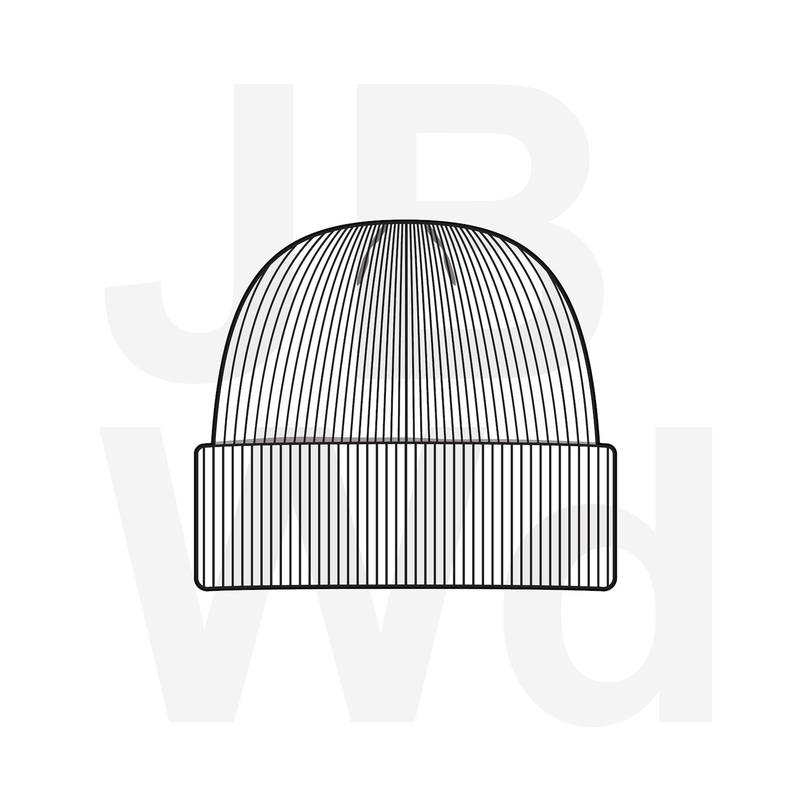 Cuff Fisherman Beanie Hat Knit Stocking Cap Flat Illustration Cad ...