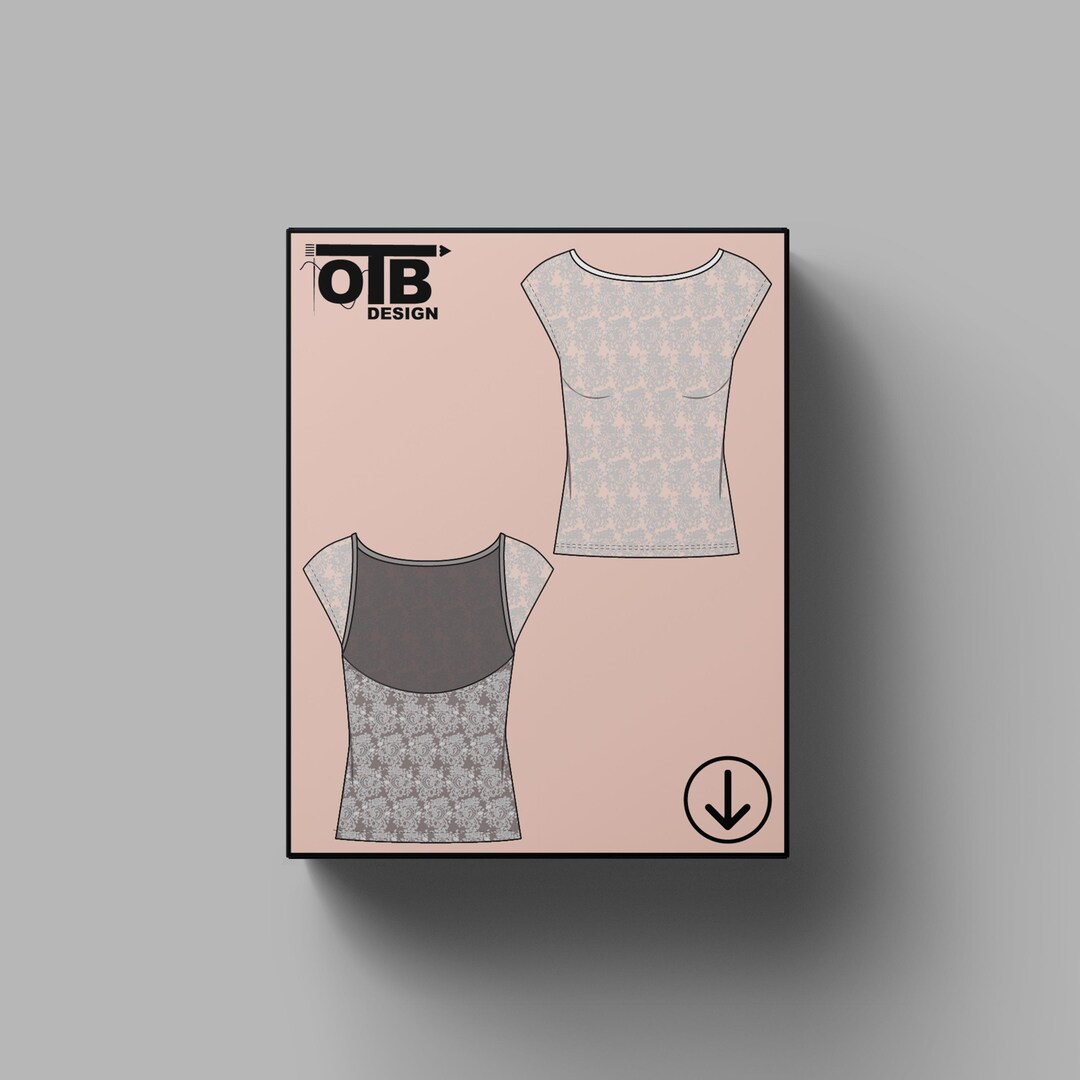 OTB Lace Top With Open Back Vector Flat Technical Drawing Illustration ...