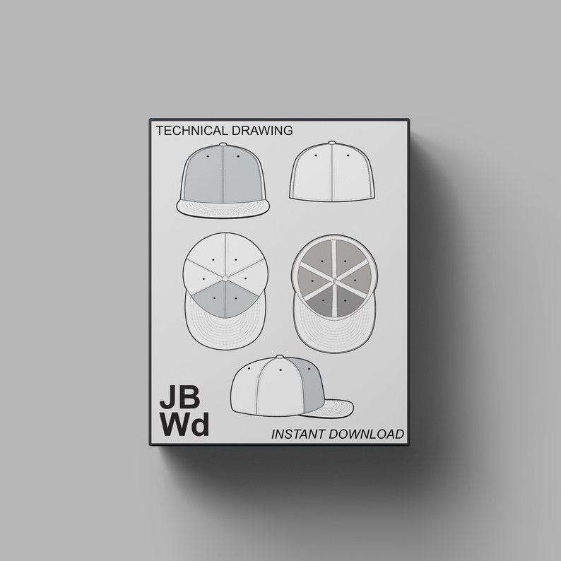 Fitted Cap Hat Vector Technical Drawing Illustration Blank - Etsy