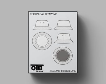 Fitted Cap Hat Vector Technical Drawing Illustration Blank Tech Pack ...