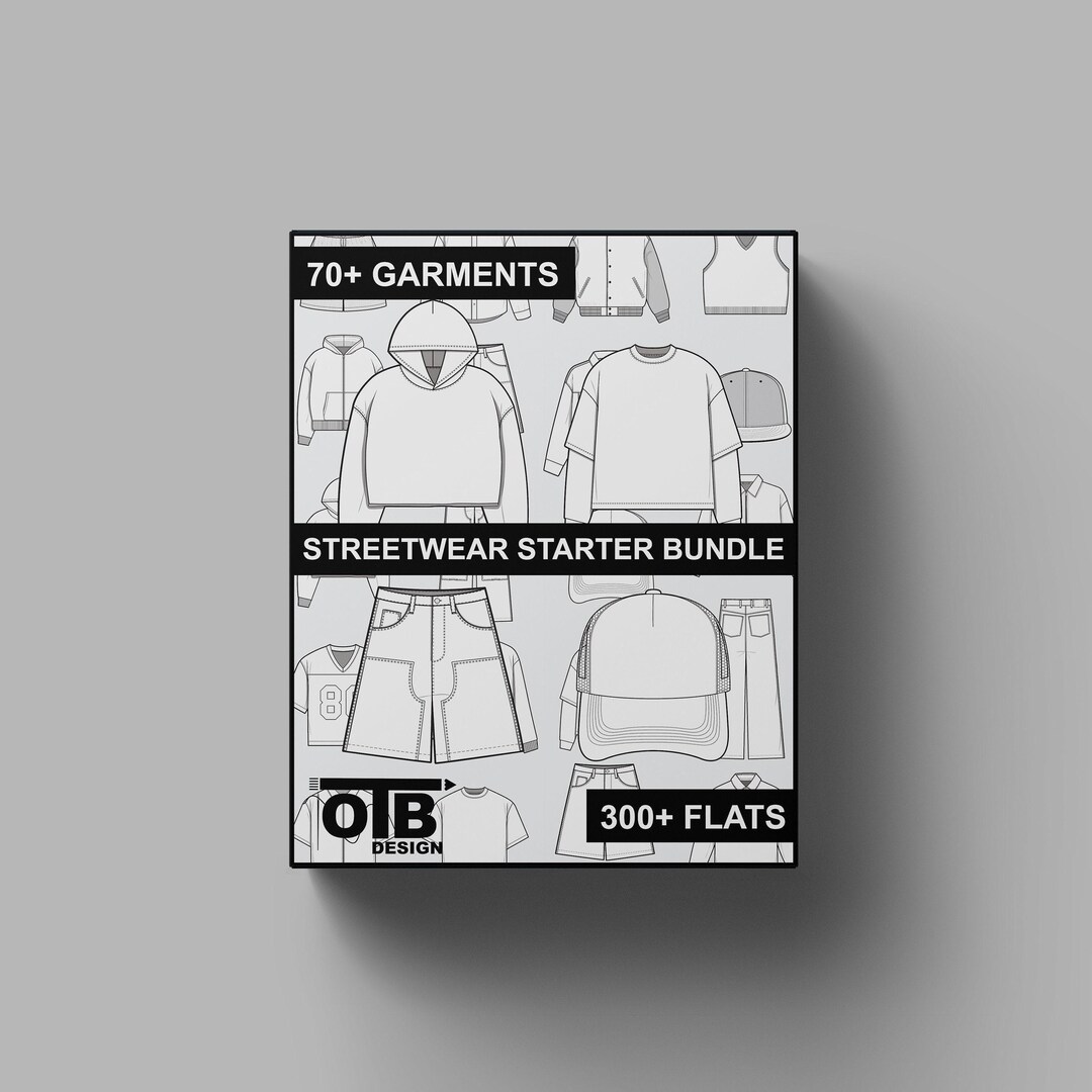 OTB Starter Streetwear Bundle 300+ Vectors Technical Drawing ...