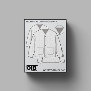 Motorcycle Biker Jacket Vector Flat Technical Drawing Illustration ...