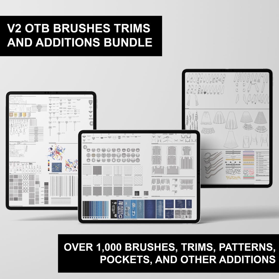 OTB Additions 1,000+ Bundle Vector Brushes, Trims, Patterns, Symbols ...