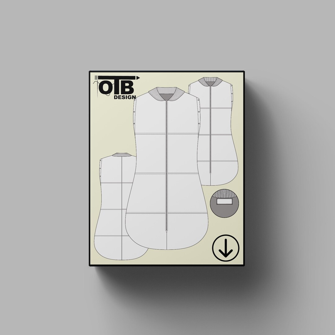 OTB Newborn Swaddle Bag Vector Flat Technical Drawing Illustration ...
