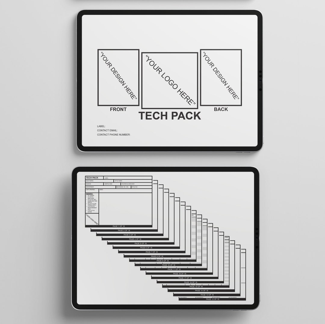 OTB Editable Blank Tech Pack Template for Fashion Design and Clothing ...