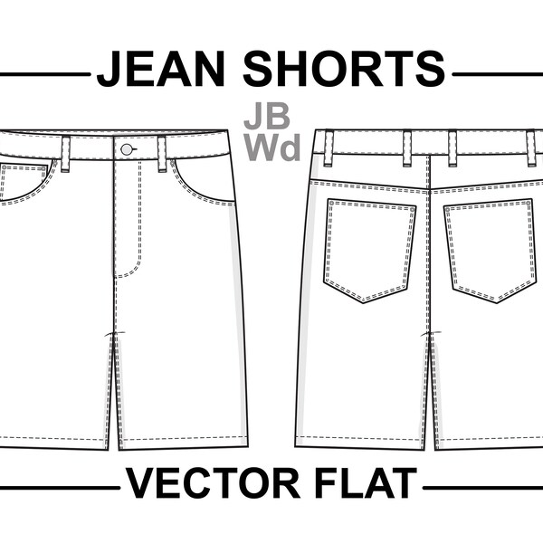 Denim Jorts Vector - Etsy