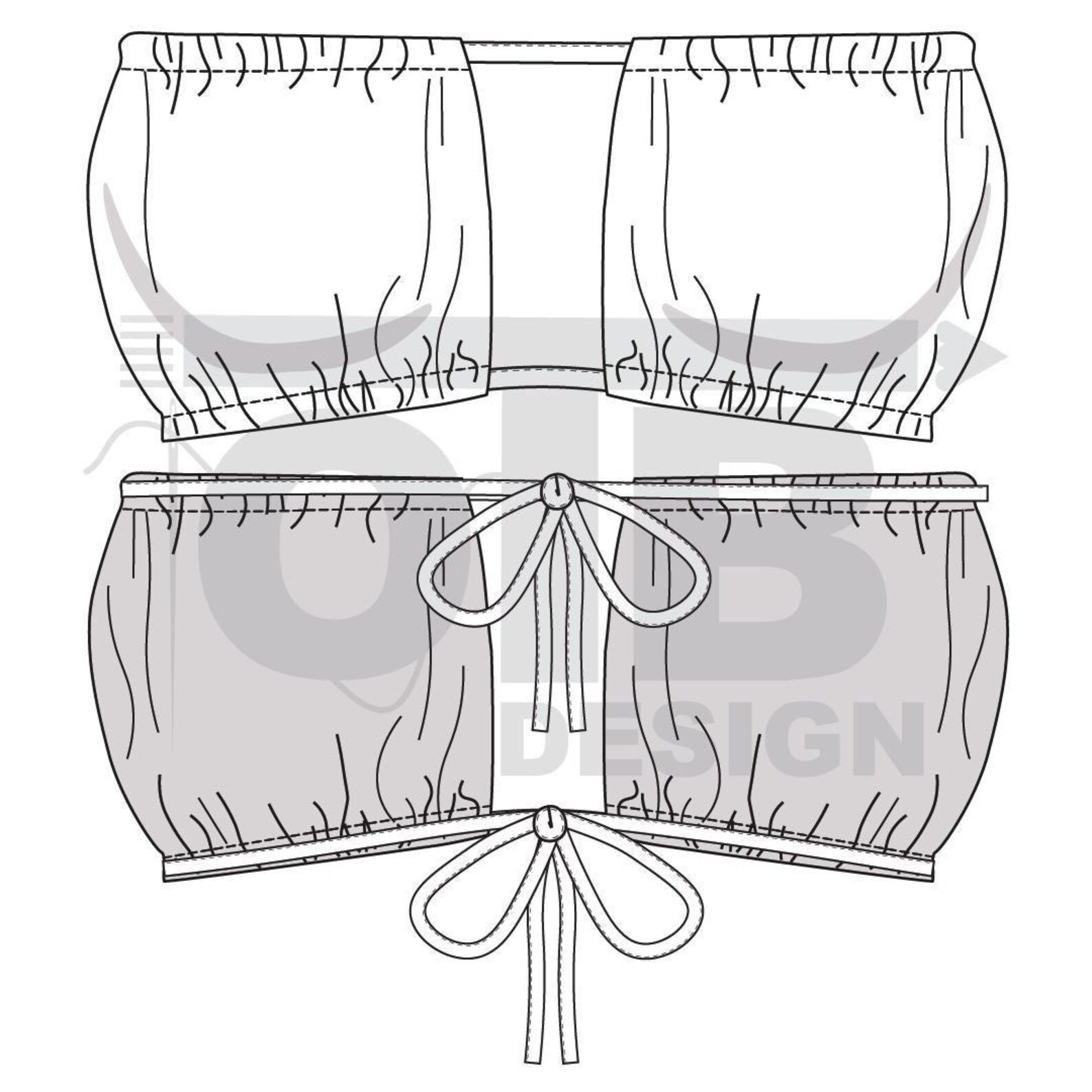 Collared Zip Work Jacket Flat Technical Drawing Illustration Mock-up ...
