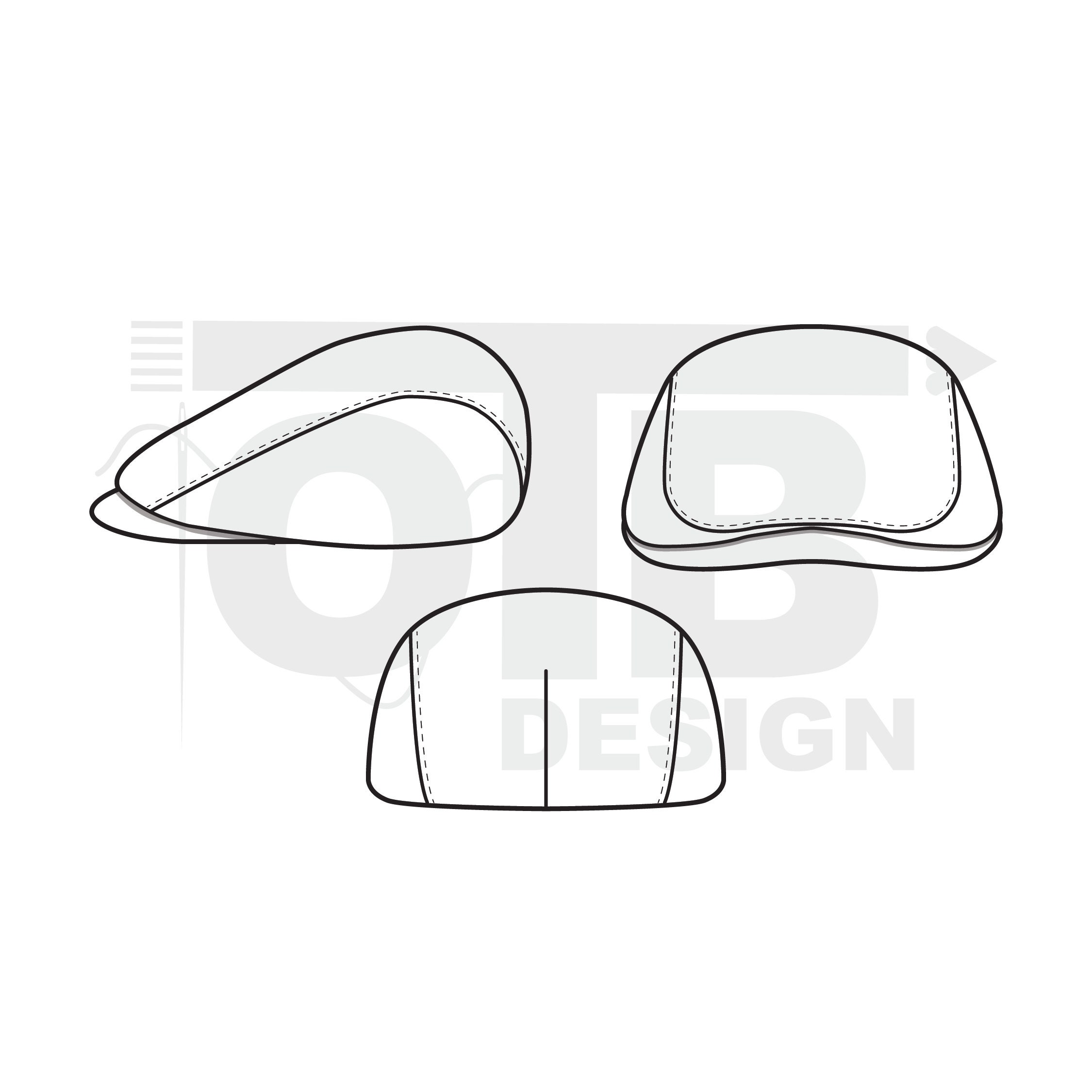 Flat Cap Hat Technical Drawing Flat Illustration Cad Accessory Mockup ...