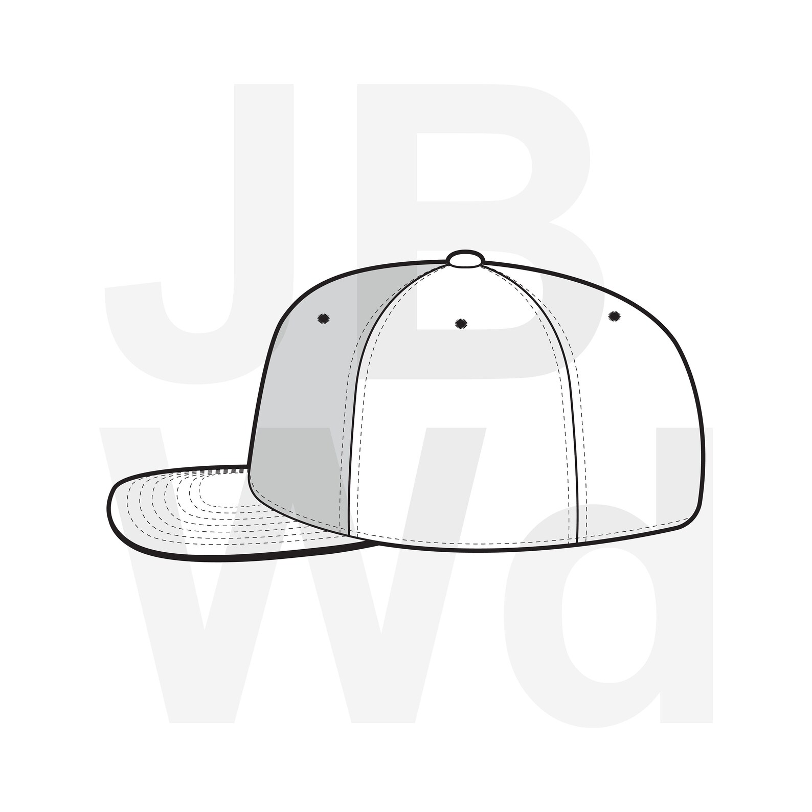 Fitted Cap Hat Vector Technical Drawing Illustration Blank - Etsy