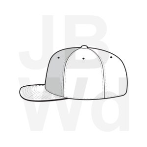 Fitted Cap Hat Vector Technical Drawing Illustration Blank - Etsy