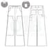 Ultra Baggy Double Knee Carpenter Pants Flat Technical Drawing Blank ...