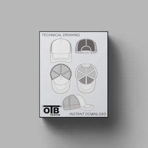 Sun Visor Cap Hat Technical Drawing Flat Illustration Cad Accessory ...