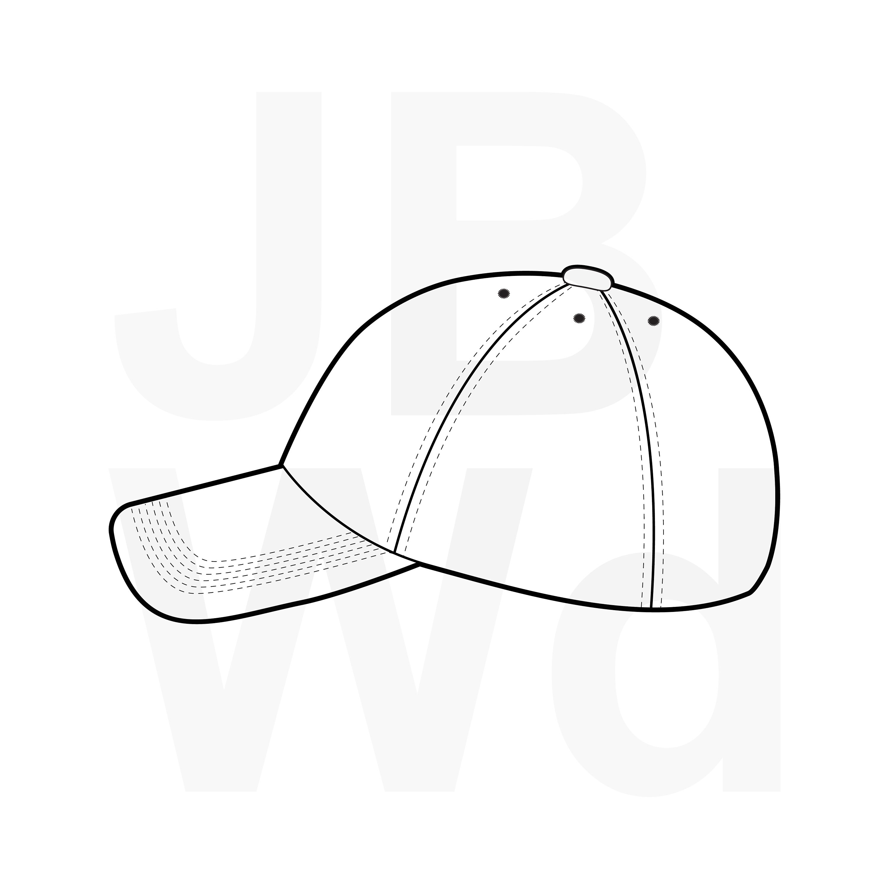 6 Panel Baseball Dad Hat Vector Technical Drawing Illustration Blank ...