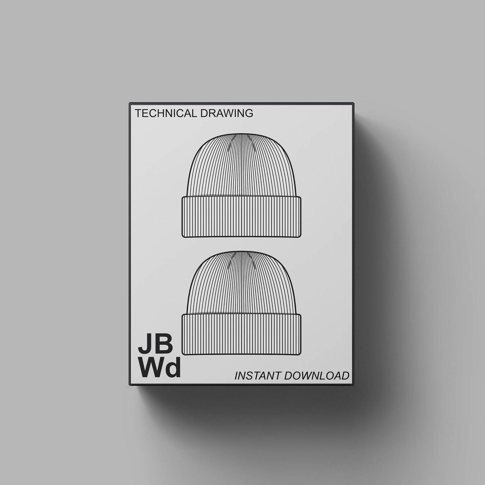 Cuff Fisherman Beanie Hat Knit Stocking Cap Flat Illustration Cad ...