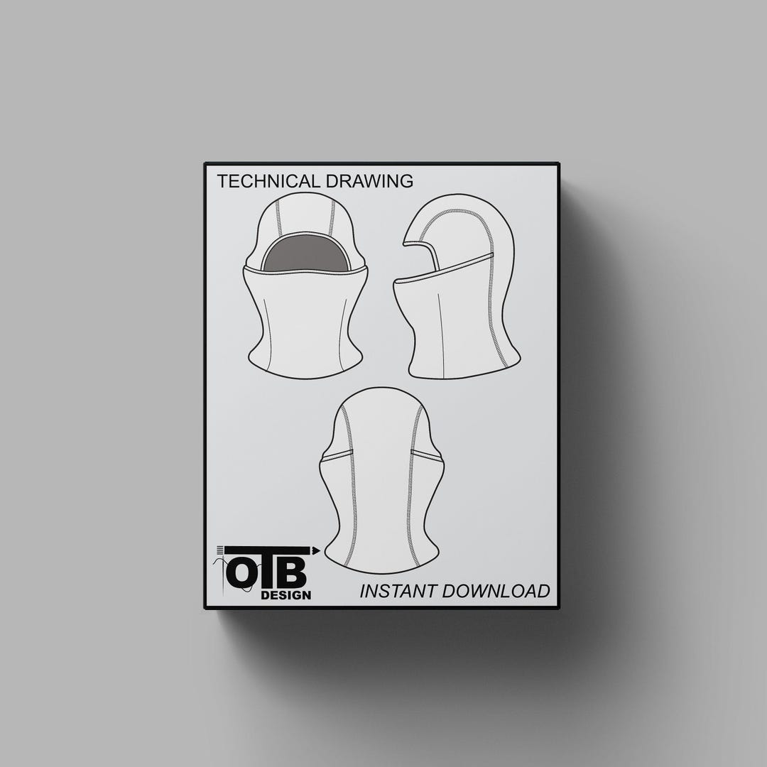 Compression Ski Mask Balaclava Shiesty Vector Technical Drawing ...
