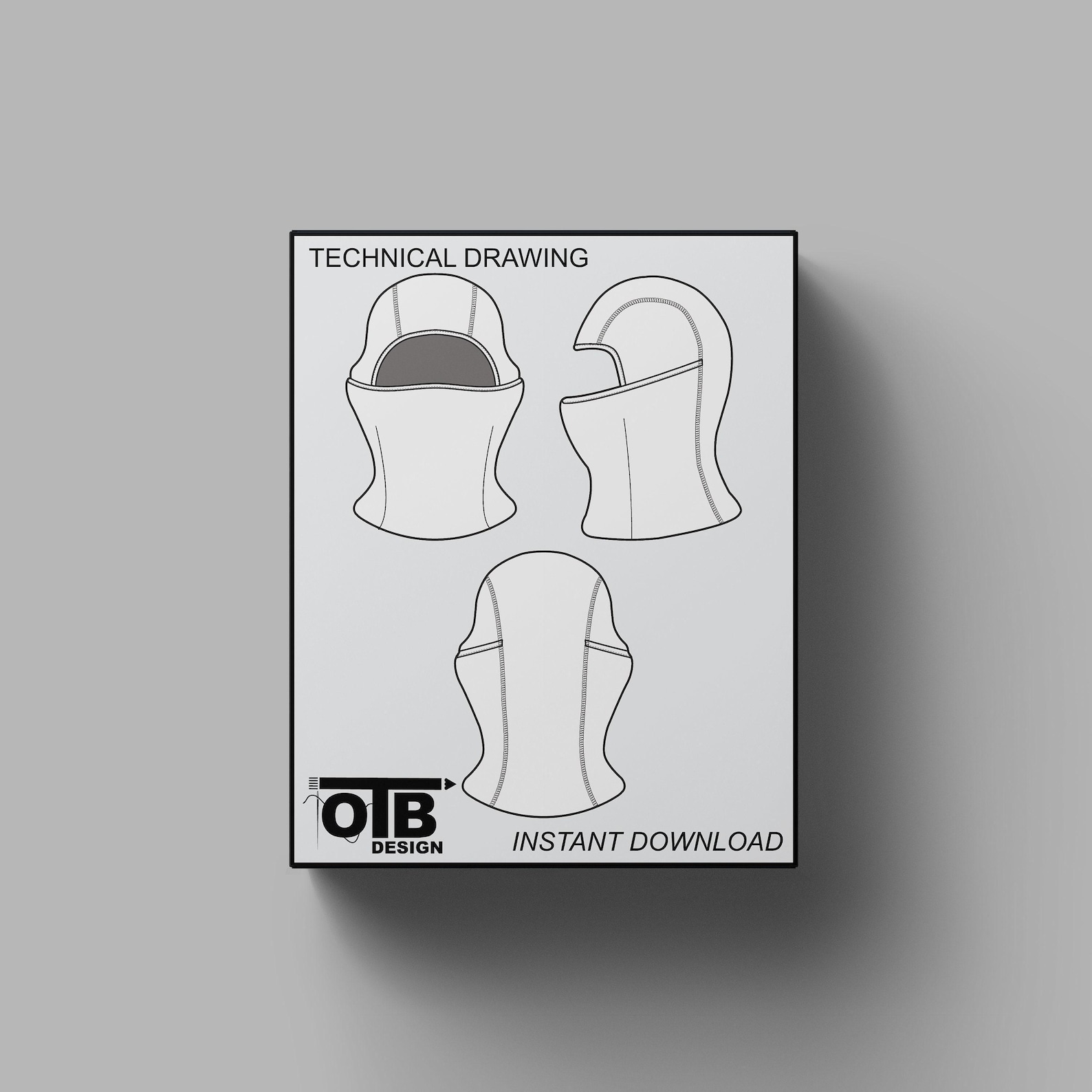 Compression Ski Mask Balaclava Shiesty Vector Technical Drawing ...
