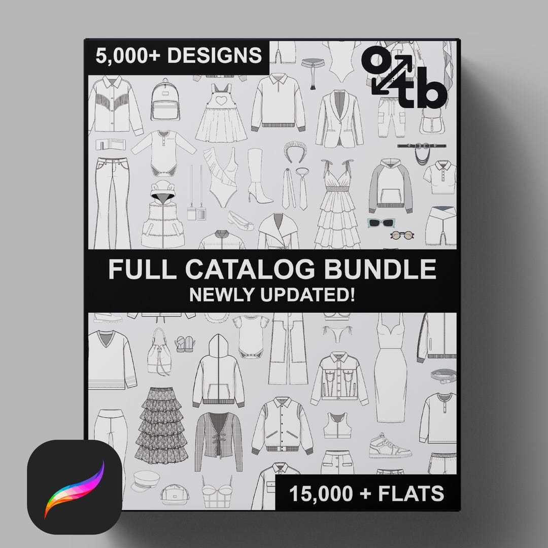 Procreate OTB Full Catalog Bundle 15,000+ Flats Technical Drawings ...