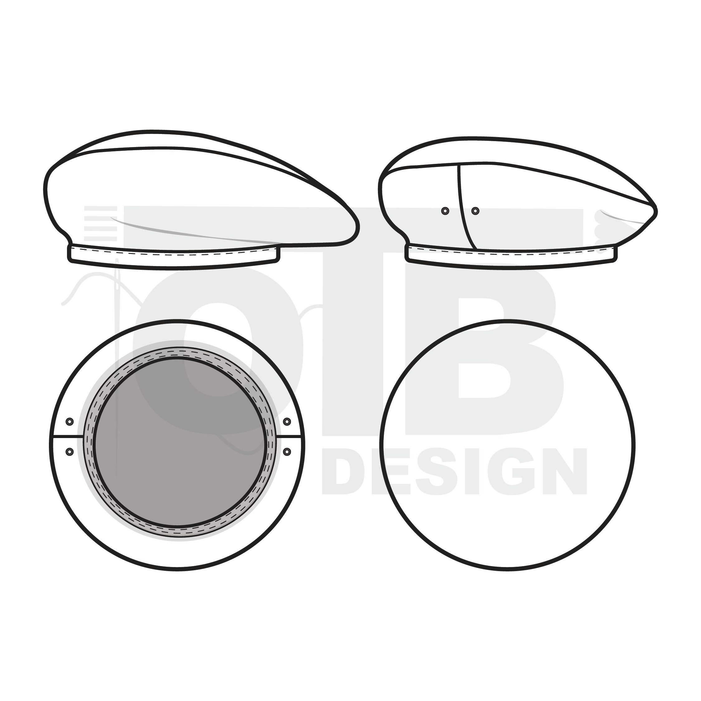 Beret Hat Technical Drawing Flat Illustration Cad Accessory Streetwear ...