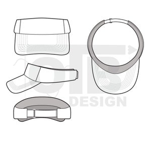Sun Visor Cap Hat Technical Drawing Flat Illustration Cad Accessory ...